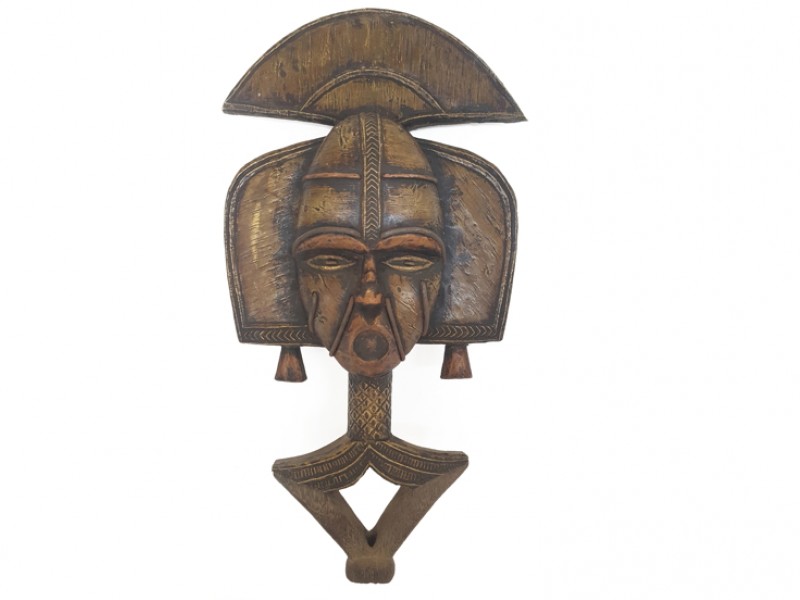 African Creative :: Decorative Kota Mask with Brass Detail